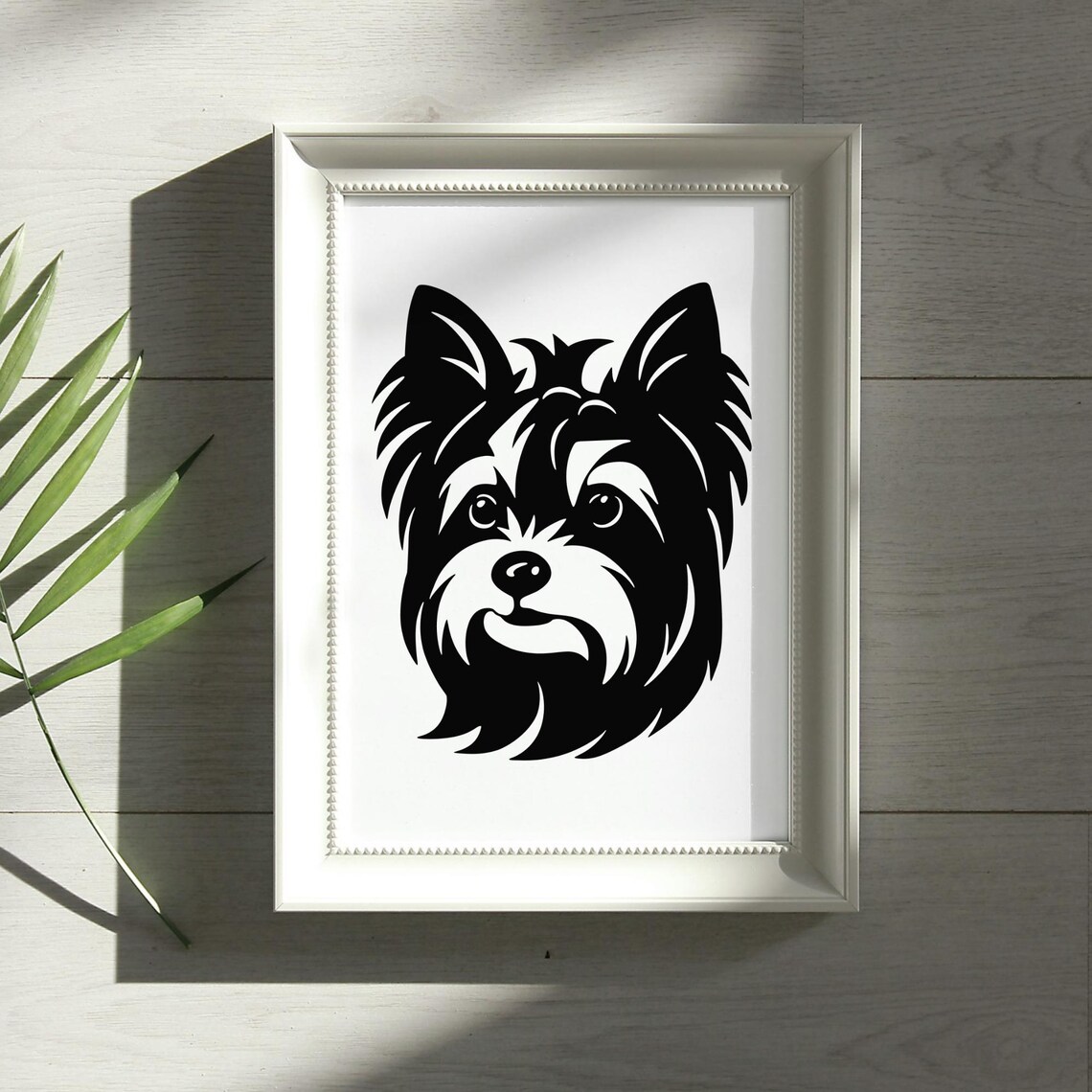 Yorkshire Terrier SVG and PNG: Yorkie Dog Face Silhouette for Cricut ...