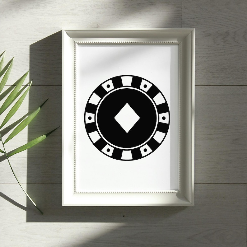 Diamond Poker Chip SVG, Casino Chip PNG, Gambling Design, Game Room ...