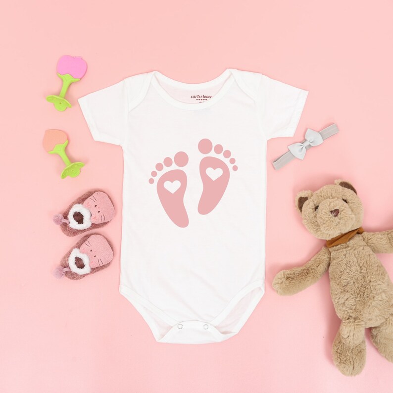 Baby Foot Prints SVG, Heart Foot Steps PNG, Baby Shower DIY Crafts ...