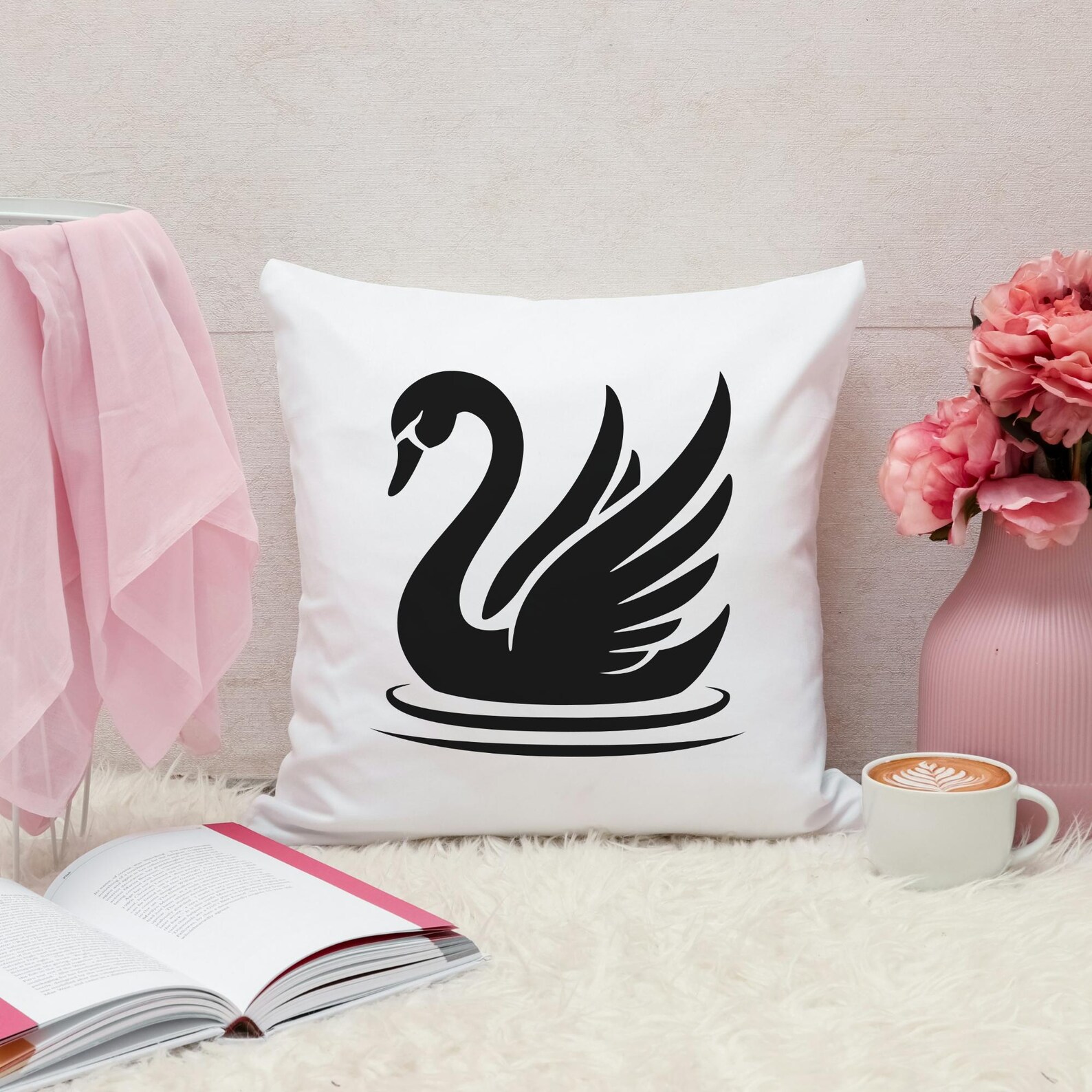 Swan SVG, Black Swan PNG, Elegant Swan Art Printable, Minimalist Swan ...