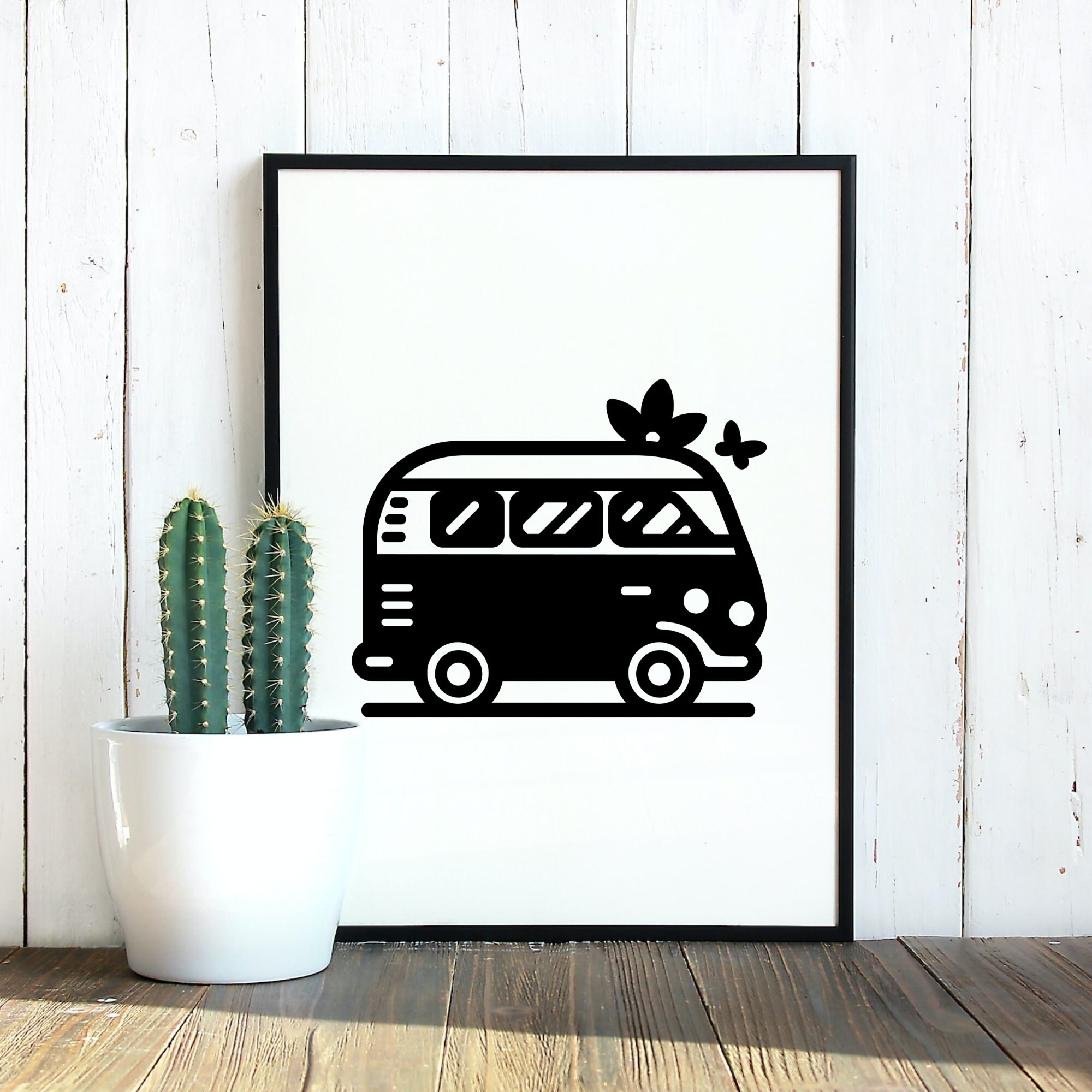 Hippie Bus SVG, Retro Van PNG, Vintage Vehicle Clipart, Classic Camper ...