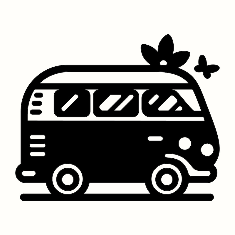 Vintage Hippie Bus Svg - Etsy