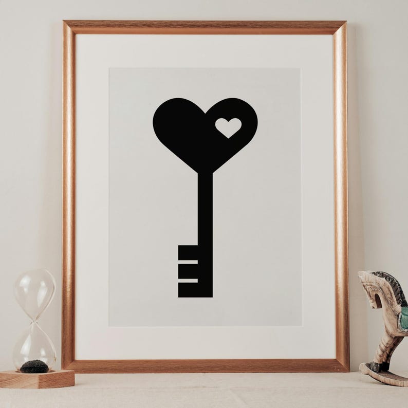 Heart Key SVG and PNG: Love Symbol Silhouette for Cricut Projects ...