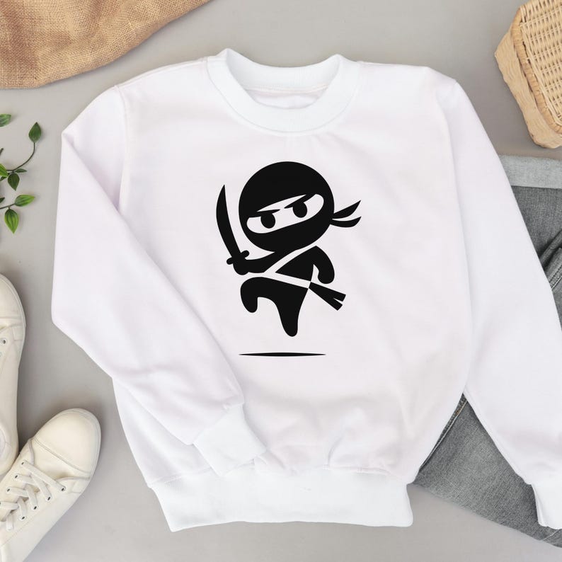 Ninja Cartoon SVG, Stealth Warrior PNG, Martial Arts Clipart, Cute ...