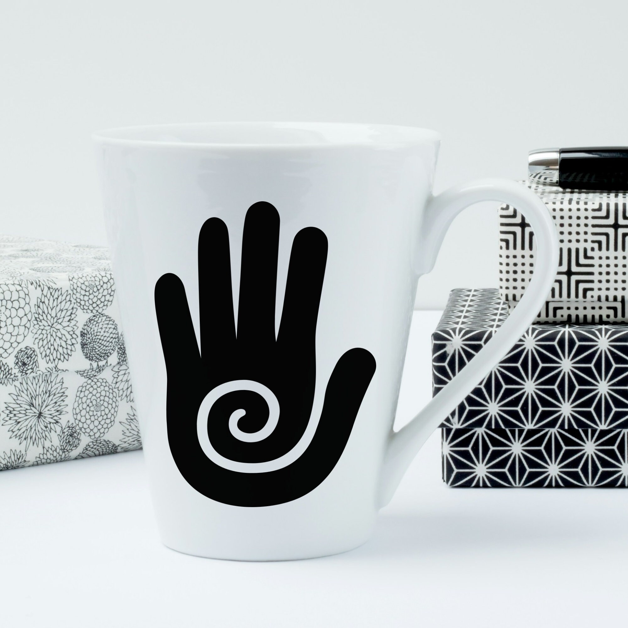 Spiral Hand SVG, Swirly Palm PNG, High Five Design, Spiritual Clipart ...