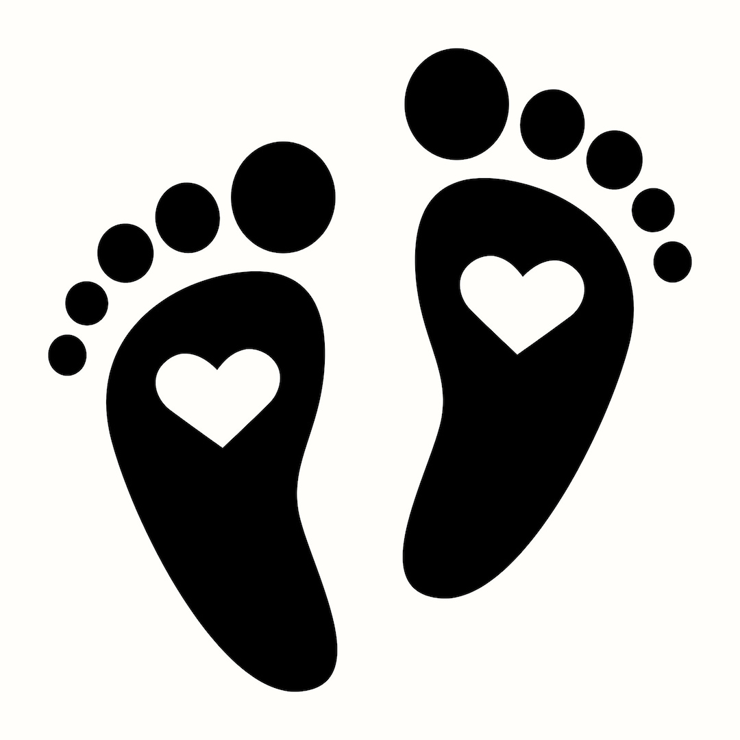 Sweet Baby Footprint Heart SVG & PNG: Digital Download for Heartwarming ...