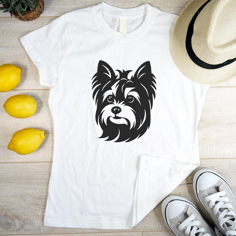 Yorkshire Terrier SVG, Yorkie Dog Head Silhouette PNG, Cute Toy Breed ...