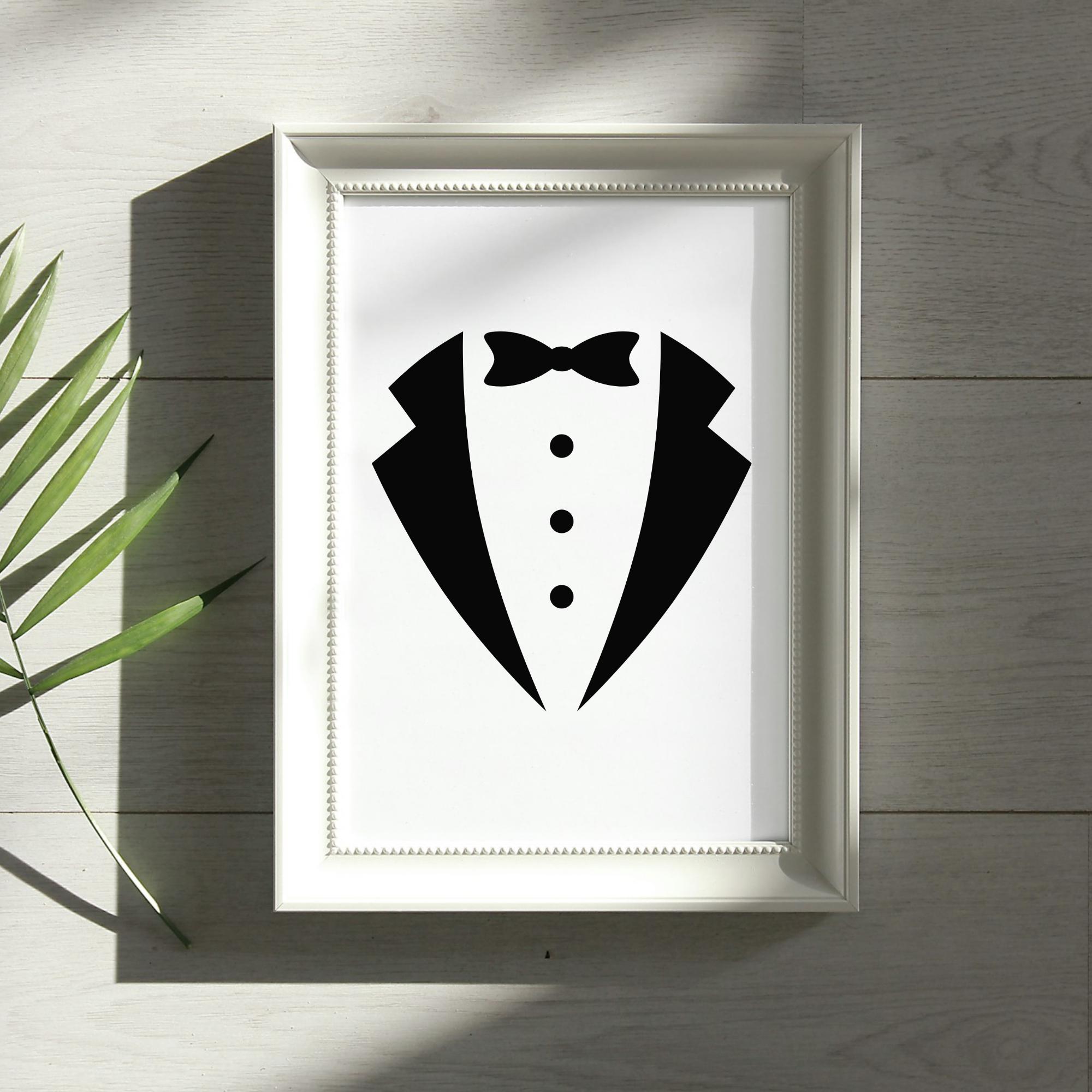 Tuxedo SVG and PNG Digital File: Formal Suit Silhouette Clipart for ...