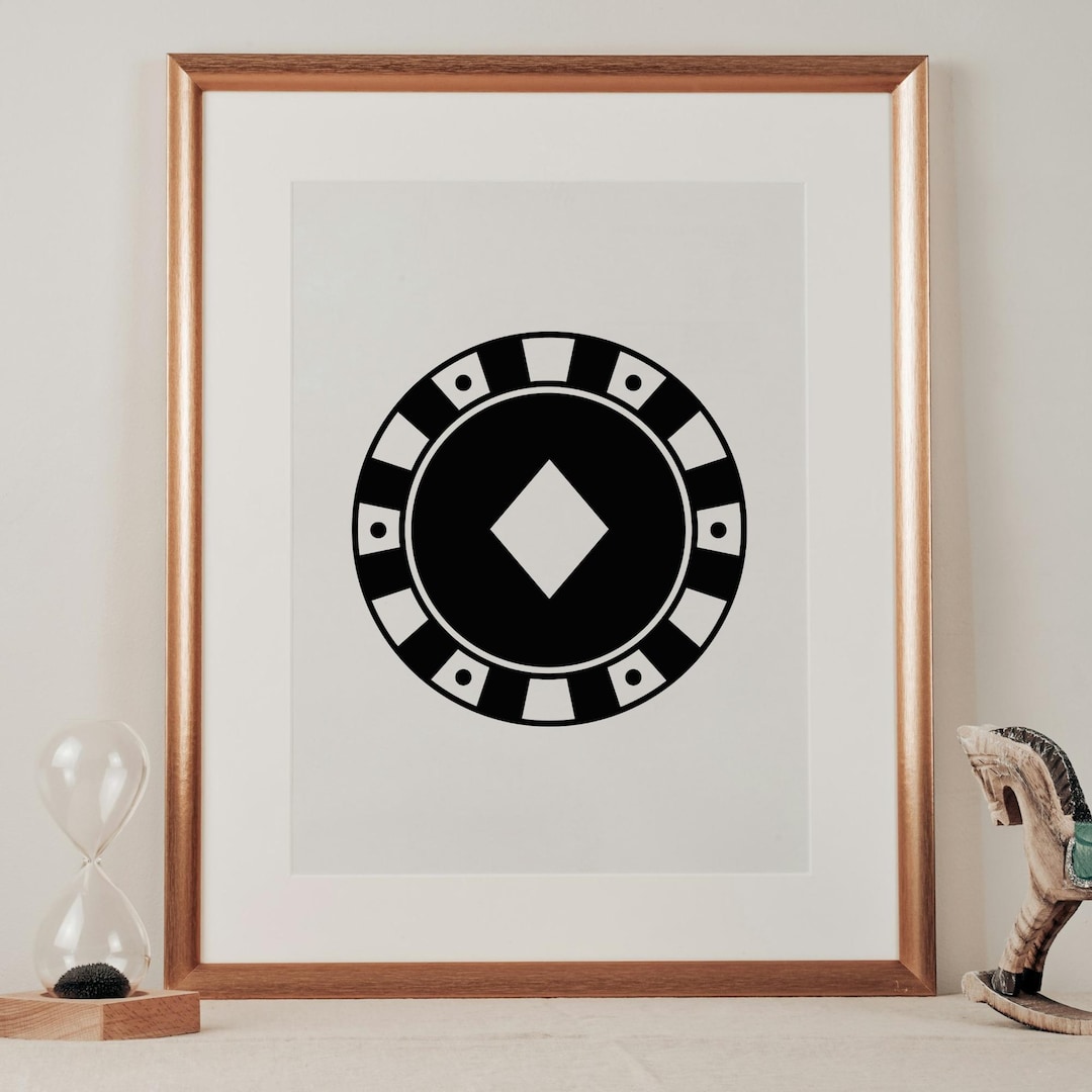 Diamond Poker Chip SVG, Casino Chip PNG, Gambling Design, Game Room ...