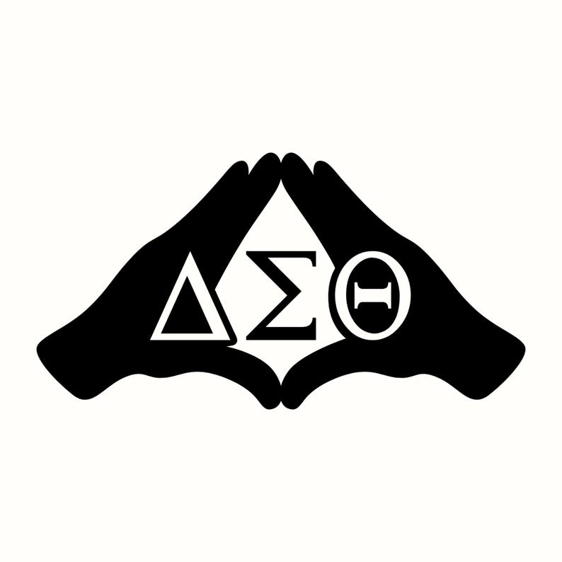 Delta Sigma Theta Hand Sign SVG, DST Greek Letters PNG, Sorority Symbol ...