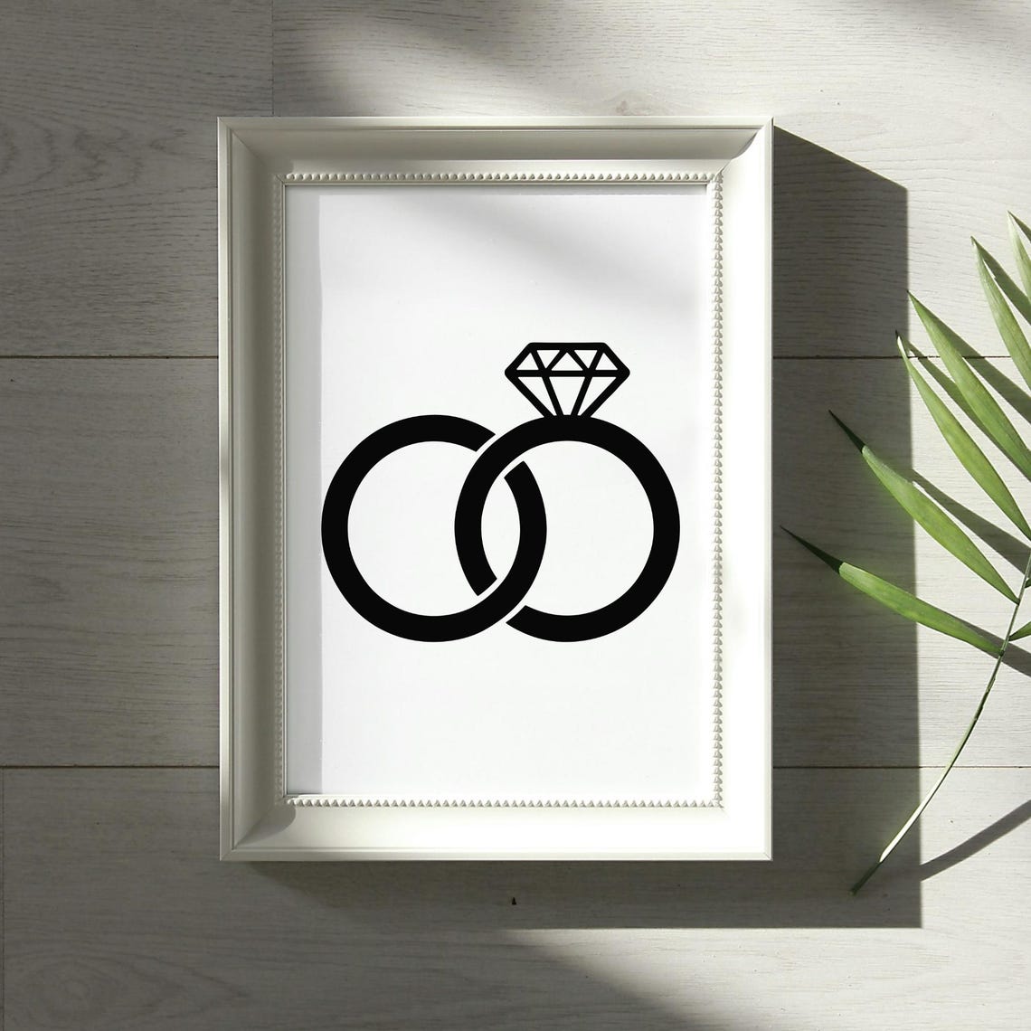 Interlocking Wedding Rings SVG and PNG: Minimal Ring Silhouette for ...