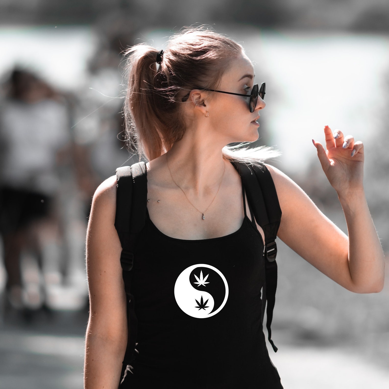 Black Yin Yang Svg Marijuana Printable Hippie Clipart Hippy - Etsy