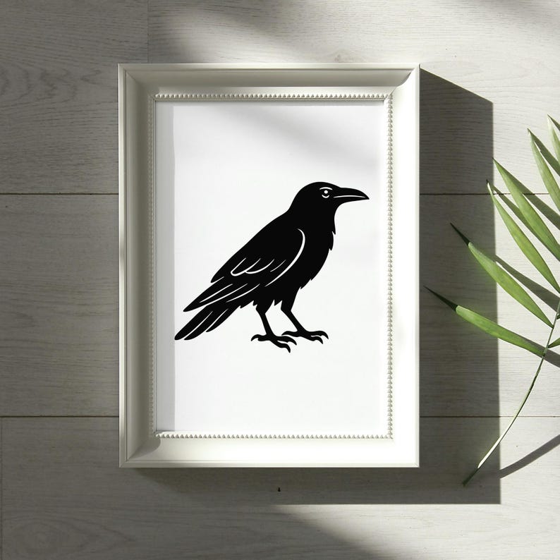 Crow SVG and PNG Digital File: Raven Silhouette for DIY Cricut Crafts ...