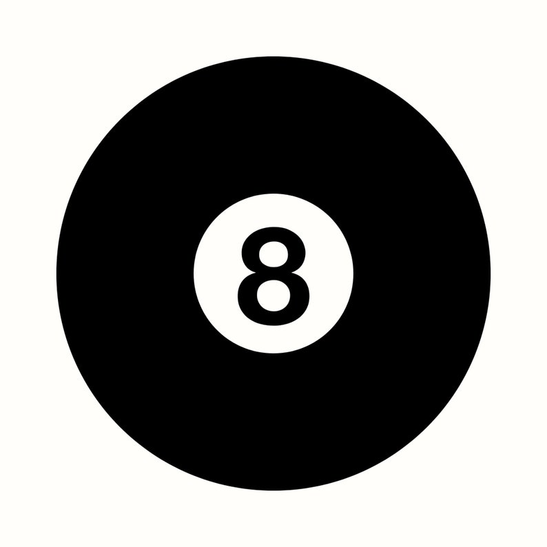 8 Ball SVG, Pool Billiards Clipart, Magic Eight Ball PNG, Retro Bar ...