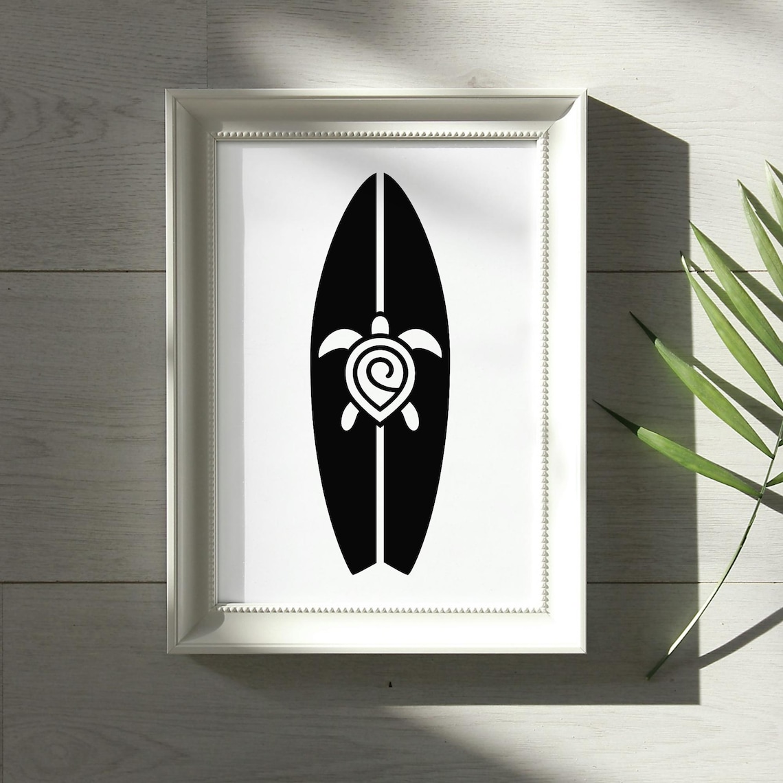 Sea Turtle Surfboard SVG and PNG: Island Wildlife Silhouette for Cricut ...