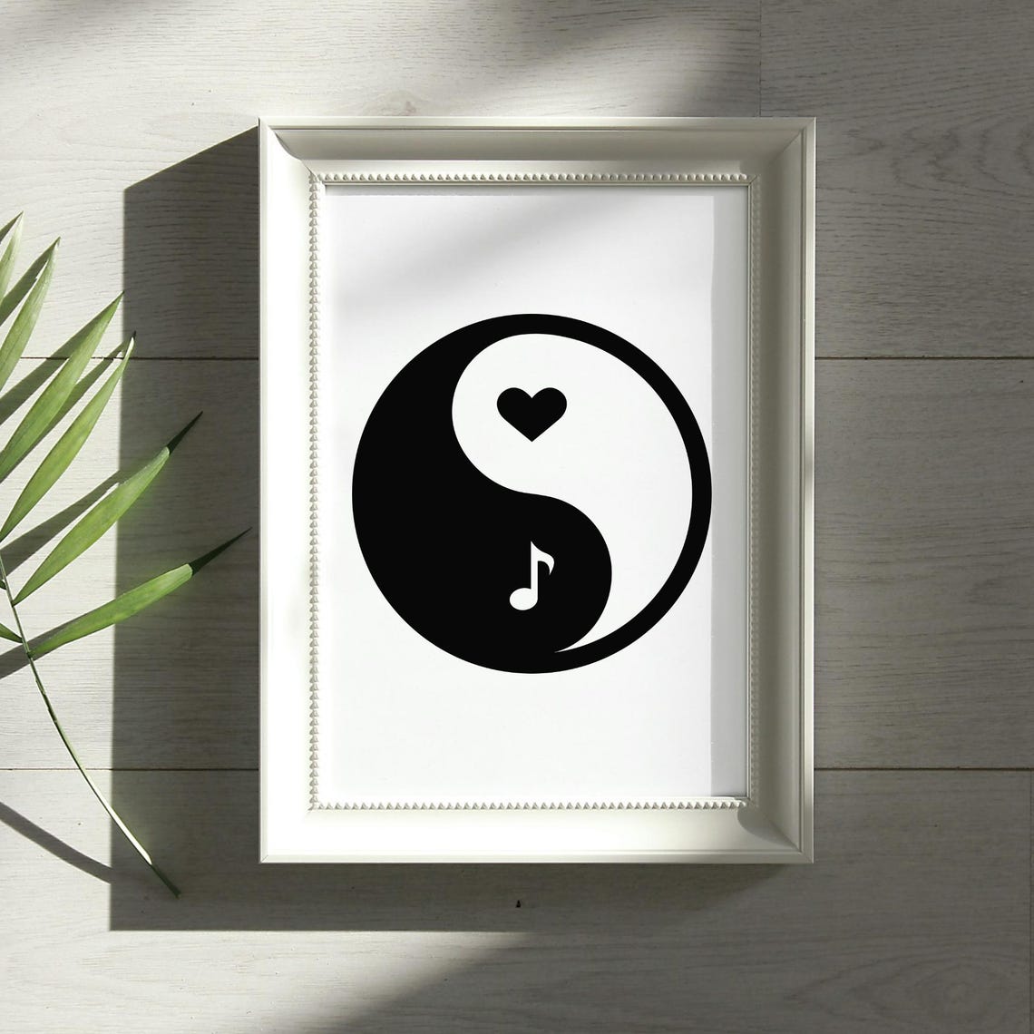 Yin Yang SVG and PNG: Music Note Heart Silhouette Laser Cut Files for ...