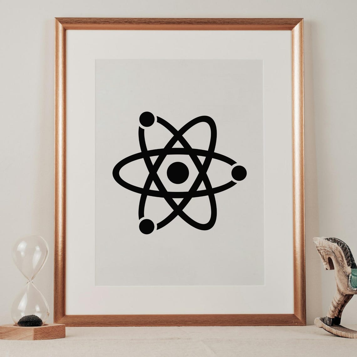 Atom SVG, Science PNG, Atomic Symbol Wall Art, Minimal STEM Decor, Nerd ...