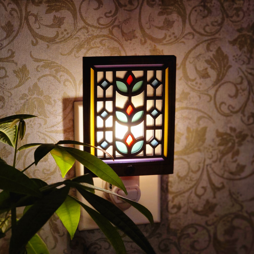 Stained Glass Window Night Light, Unique Home Decor, Kitchen and ...