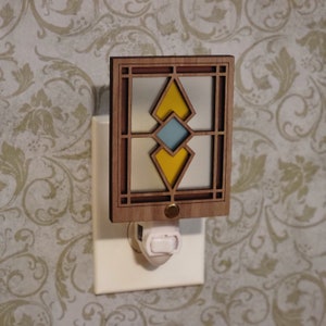 Little Stained Glass Window Night Light, Unique Home Decor, Kitchen and ...