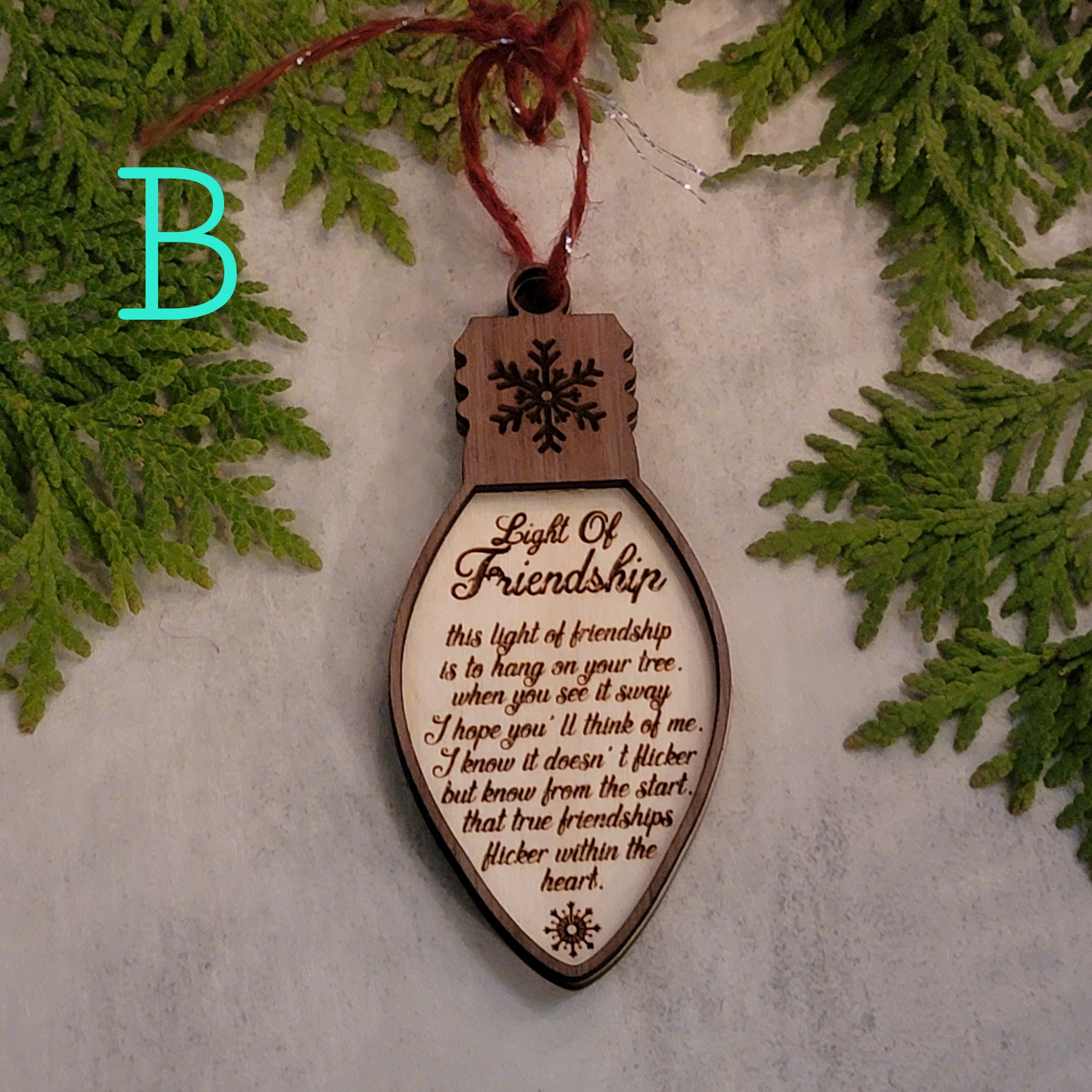 Wooden Friendship Ornament Laser Cut Laser Engraved - Etsy