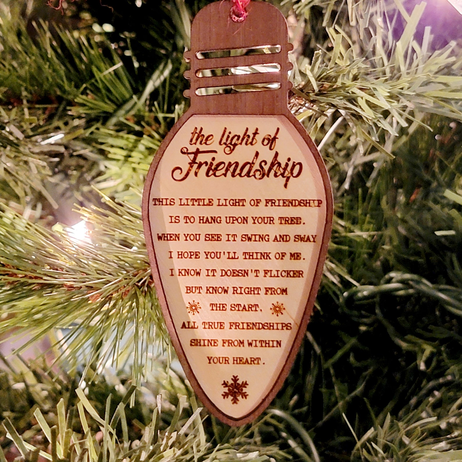 Wooden Friendship Ornament Laser Cut Laser Engraved - Etsy