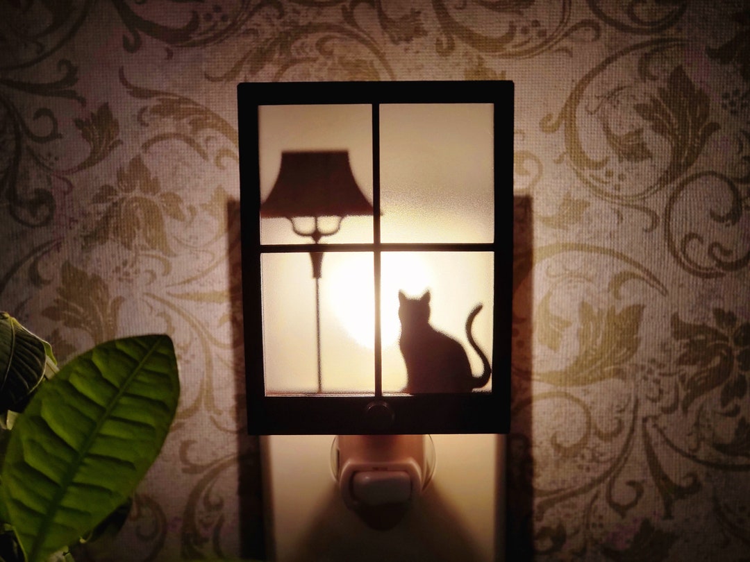 Cat Sitting in Window Night Light, Gift for Cat Lovers, Unique Home ...