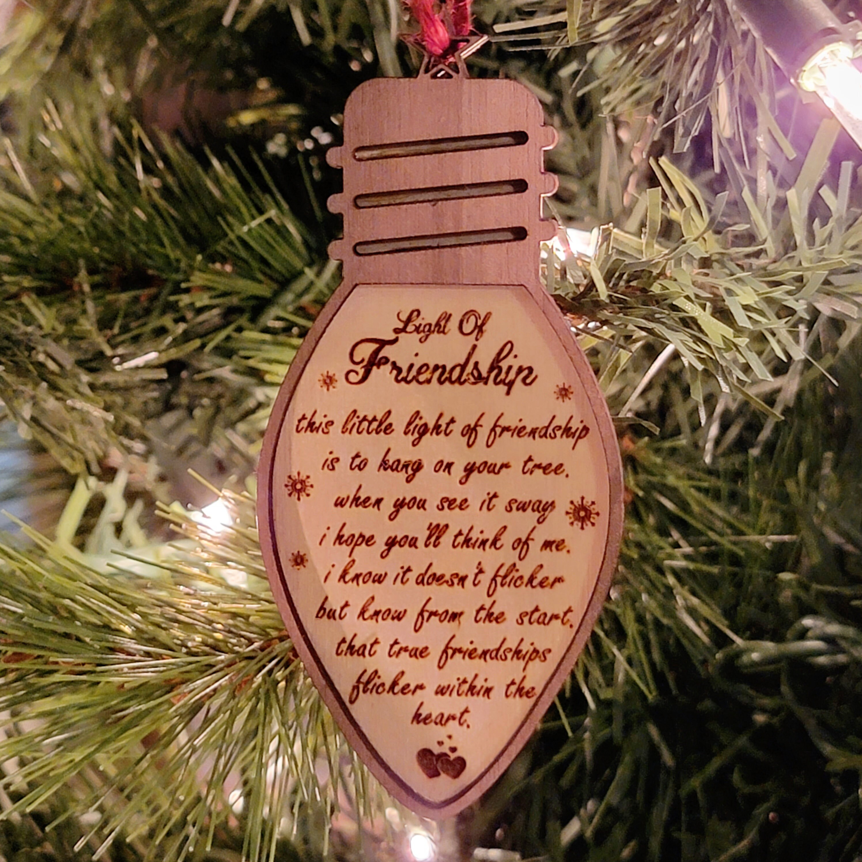 Wooden Friendship Ornament Laser Cut Laser Engraved - Etsy