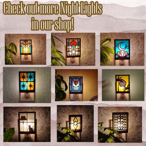 Stained Glass Window Night Light, Unique Home Decor, Kitchen and ...