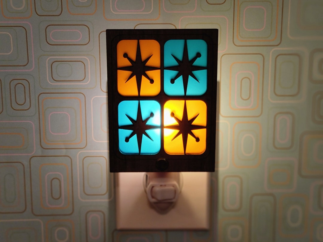 MCM Inspired Night Light, Mid Century Modern Decor, Atomic Starburst ...