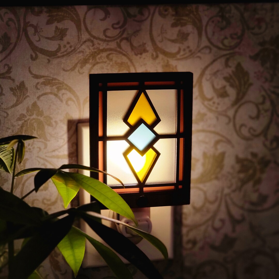 Little Stained Glass Window Night Light, Unique Home Decor, Kitchen and ...