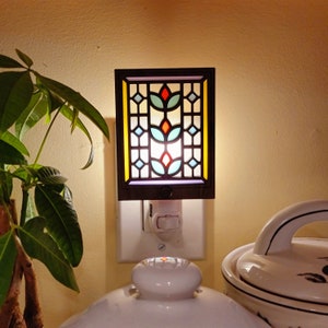 Stained Glass Window Night Light, Unique Home Decor, Kitchen and ...