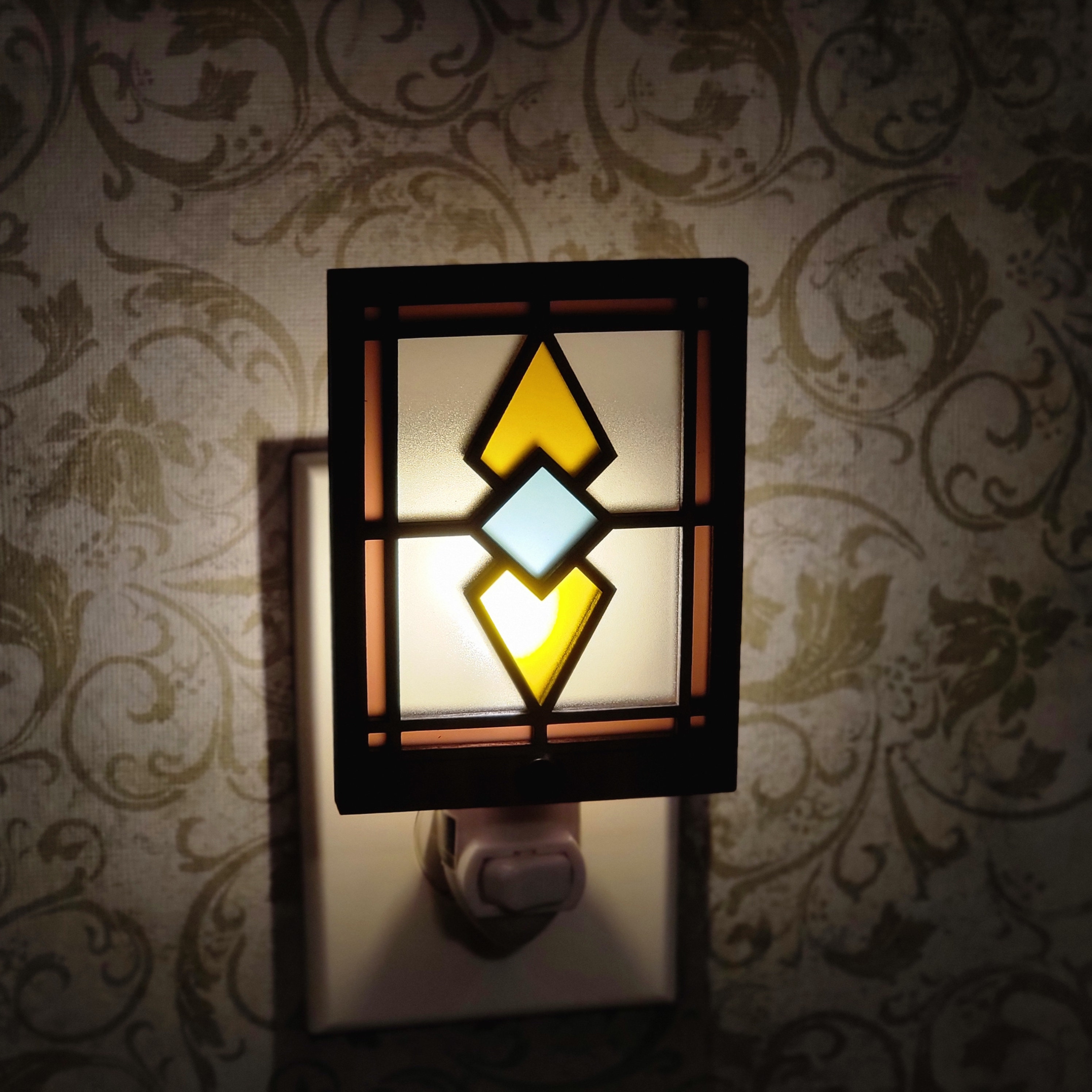 Little Stained Glass Window Night Light, Unique Home Decor, Kitchen and ...