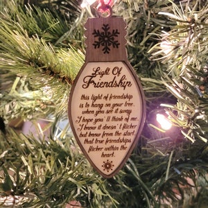 Wooden Friendship Ornament | Laser Cut | Laser Engraved | Christmas ...