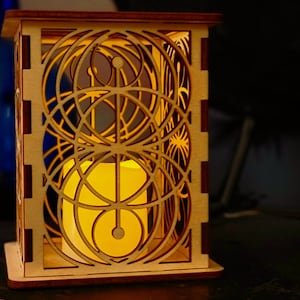 Lunar Priestess Laser Cut Wooden LED Candle Lantern; Wooden Lantern ...