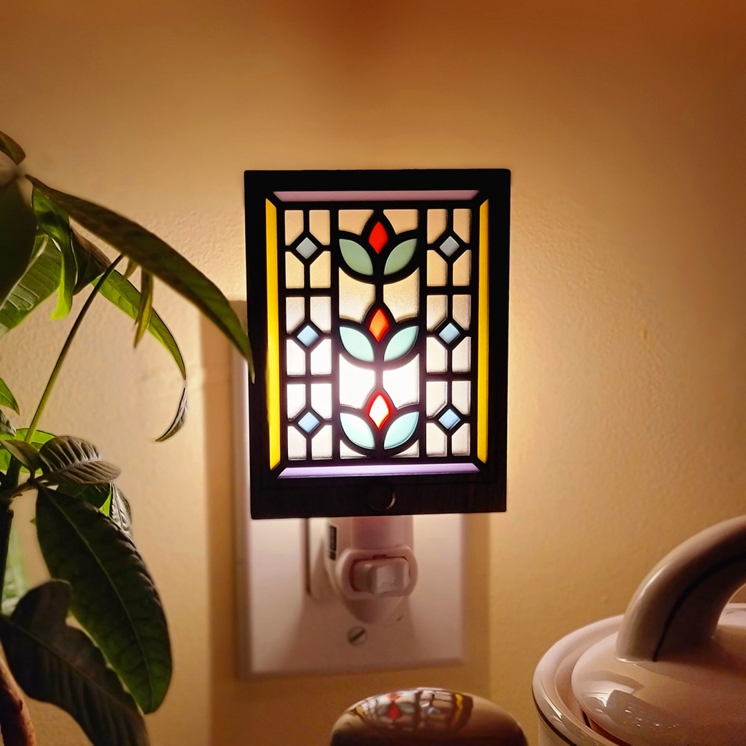 Stained Glass Window Night Light, Unique Home Decor, Kitchen and ...