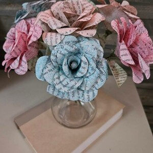 Book Page Paper Flowers Handmade to Order With Custom Colors Quantity 6 ...