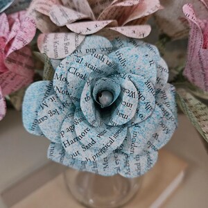 Book Page Paper Flowers Handmade to Order With Custom Colors Quantity 6 ...