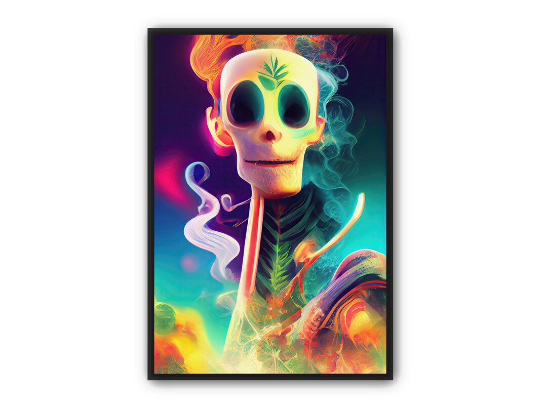 Cannabis Art Print Cannabis Poster Psychedelic Wall Art - Etsy