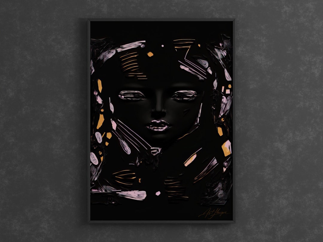 Abstract Face Art Surreal Face Art Woman Face Modern Art - Etsy