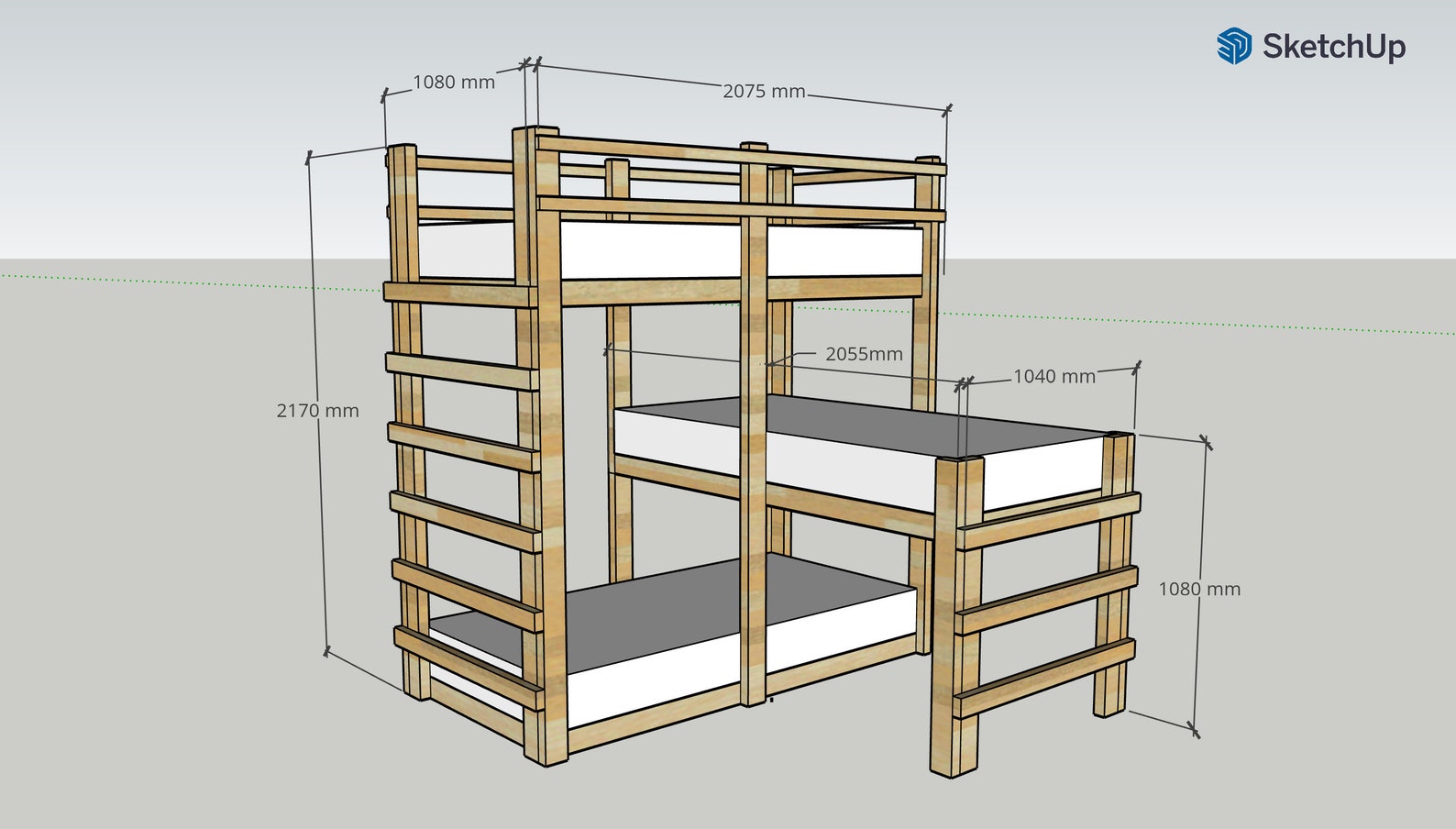 Spilt Level Triple Bunk Plans and Instructions - Etsy