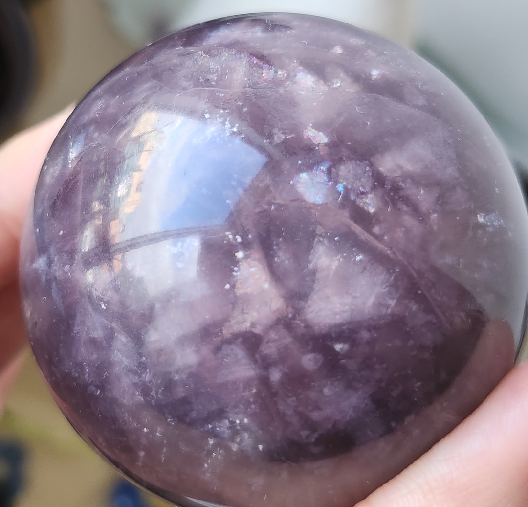 320g/5.75cm - Purple Mica Fluorite Sphere - Etsy