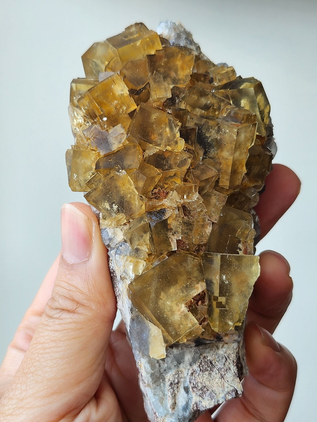 Yellow Cubic Fluorite Specimen W/ Inclusions, Phantoms - From Beijing ...