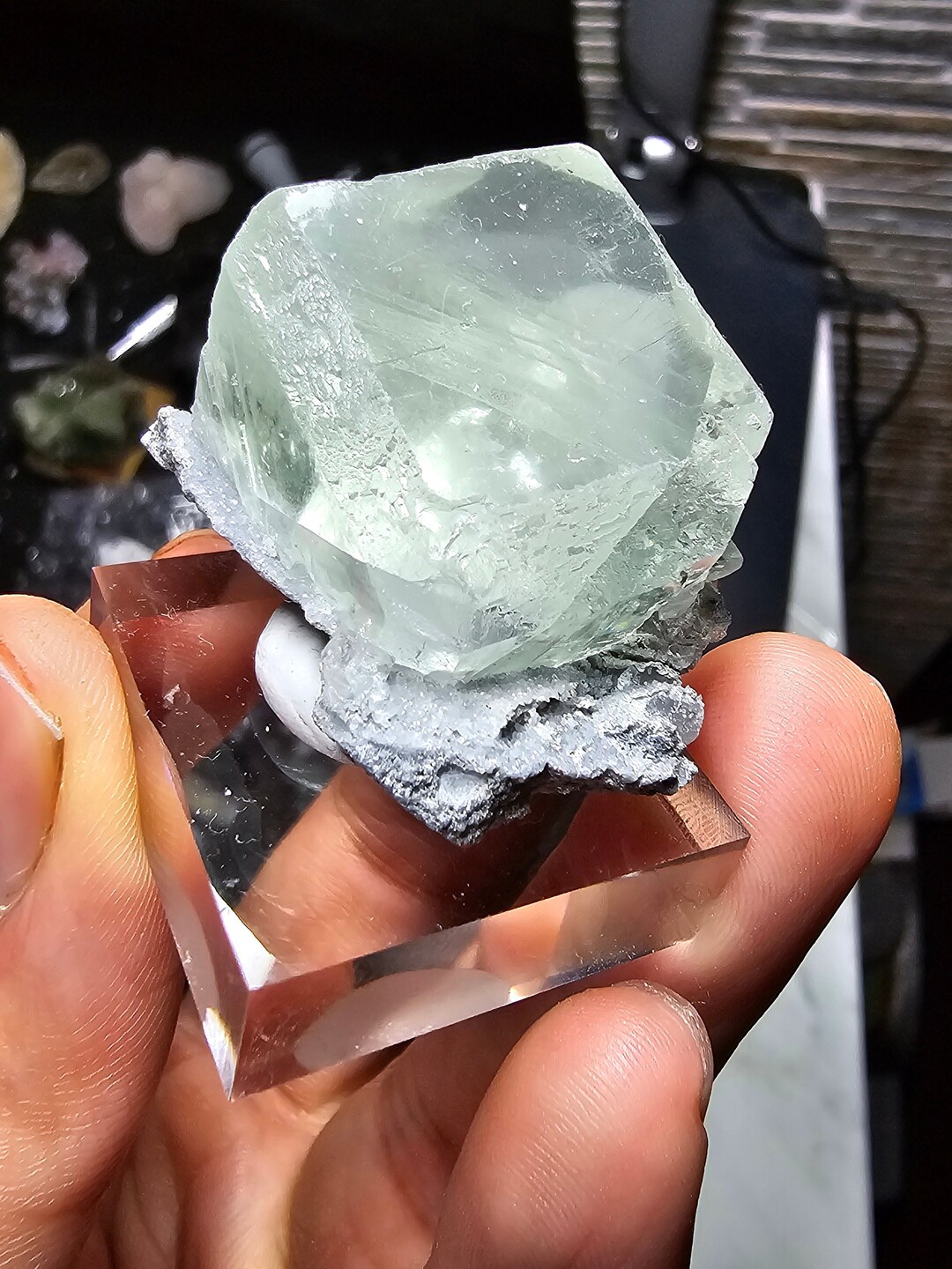 Beveled Green Fluorite Cube Specimen - Thumbnail Specimen - Old Stock ...