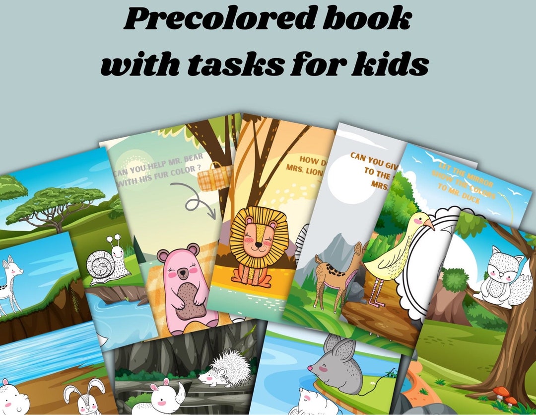 Wild Animal Theme Kids Coloring Book | Coloring Page Preschool ...