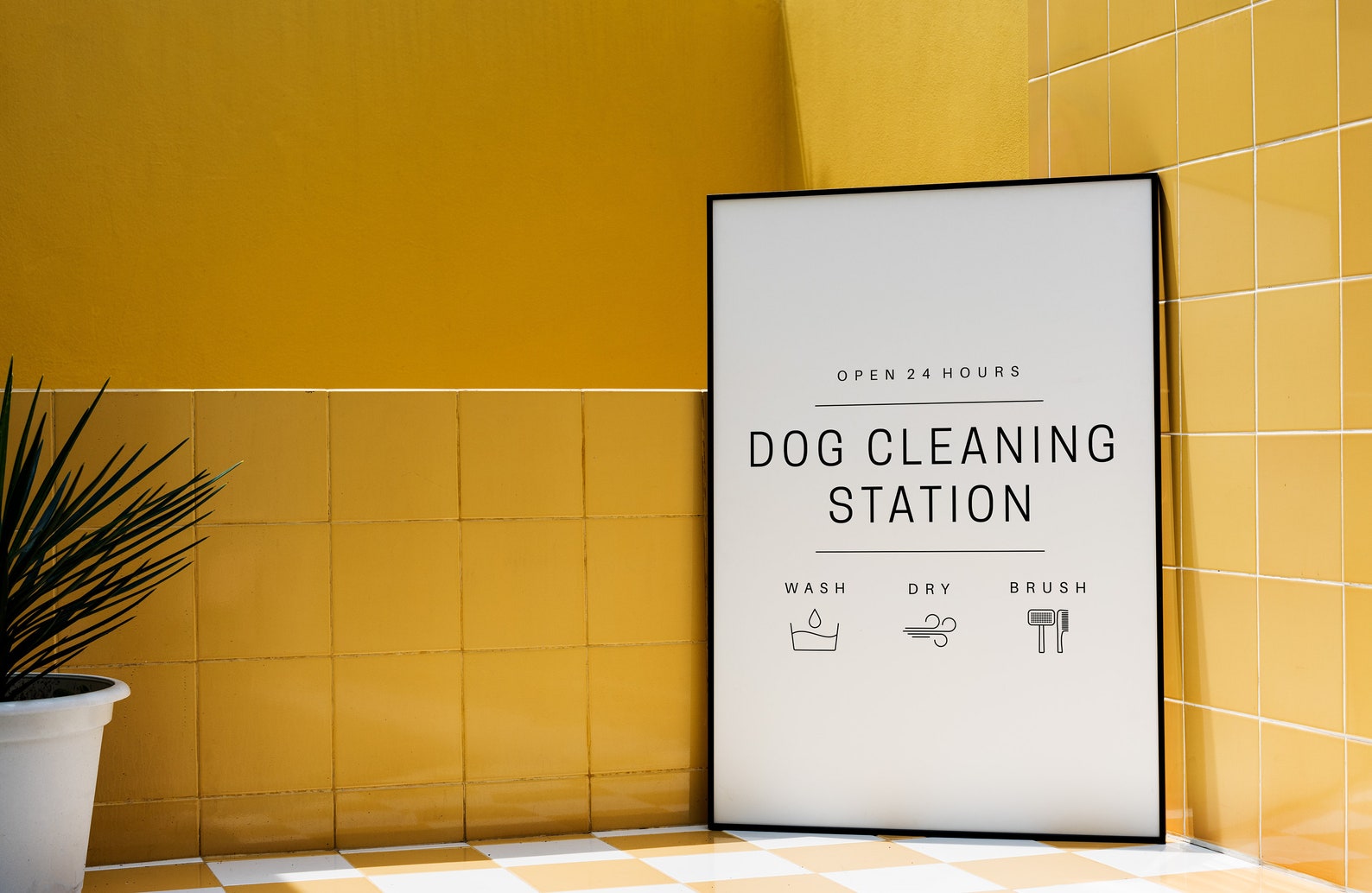 Dog Cleaning Station Print Dog Wash & Bath Art Dog Laundry Room Decor ...