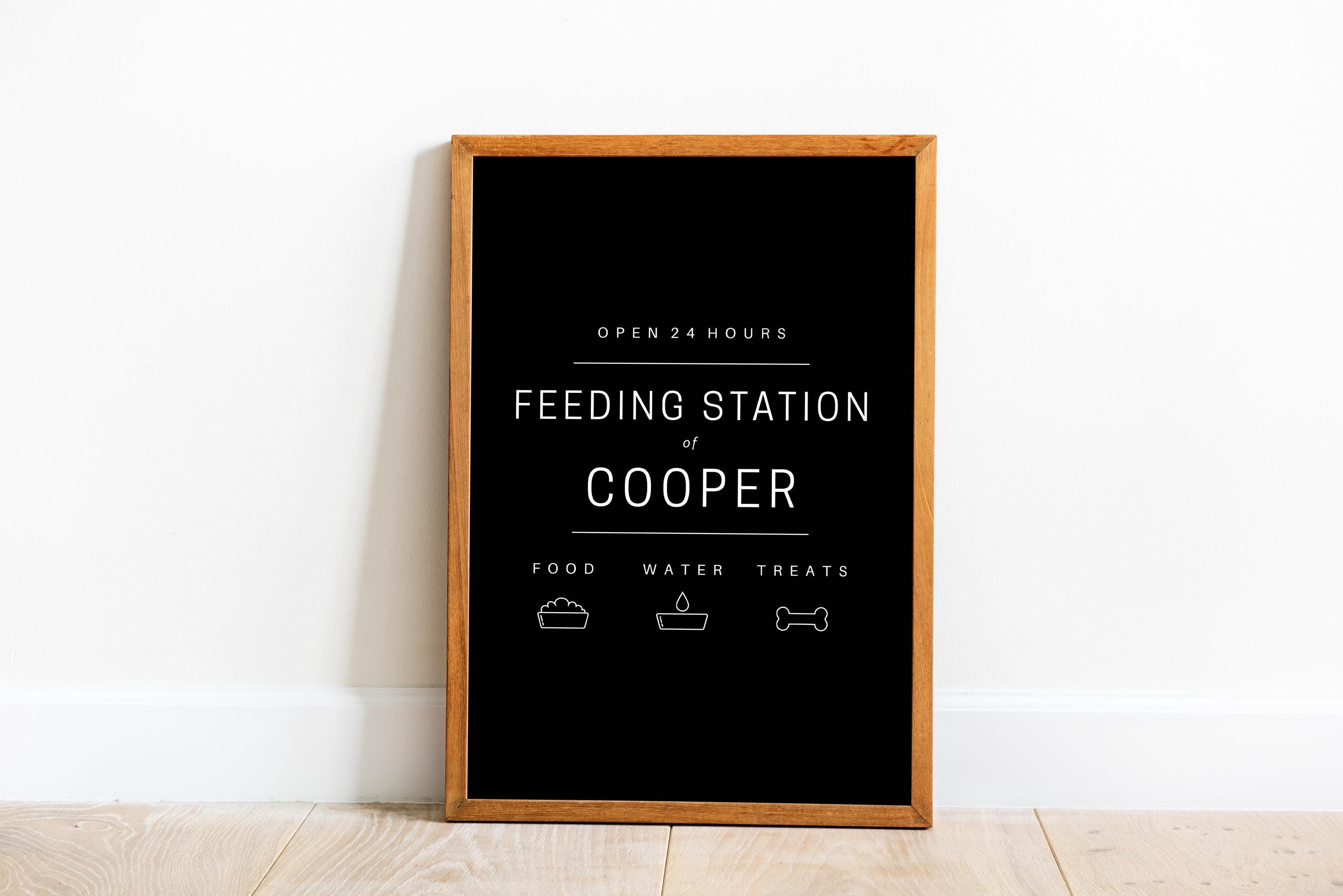 Customized Dog Name Print | Printable Dog Feeding Station Sign ...