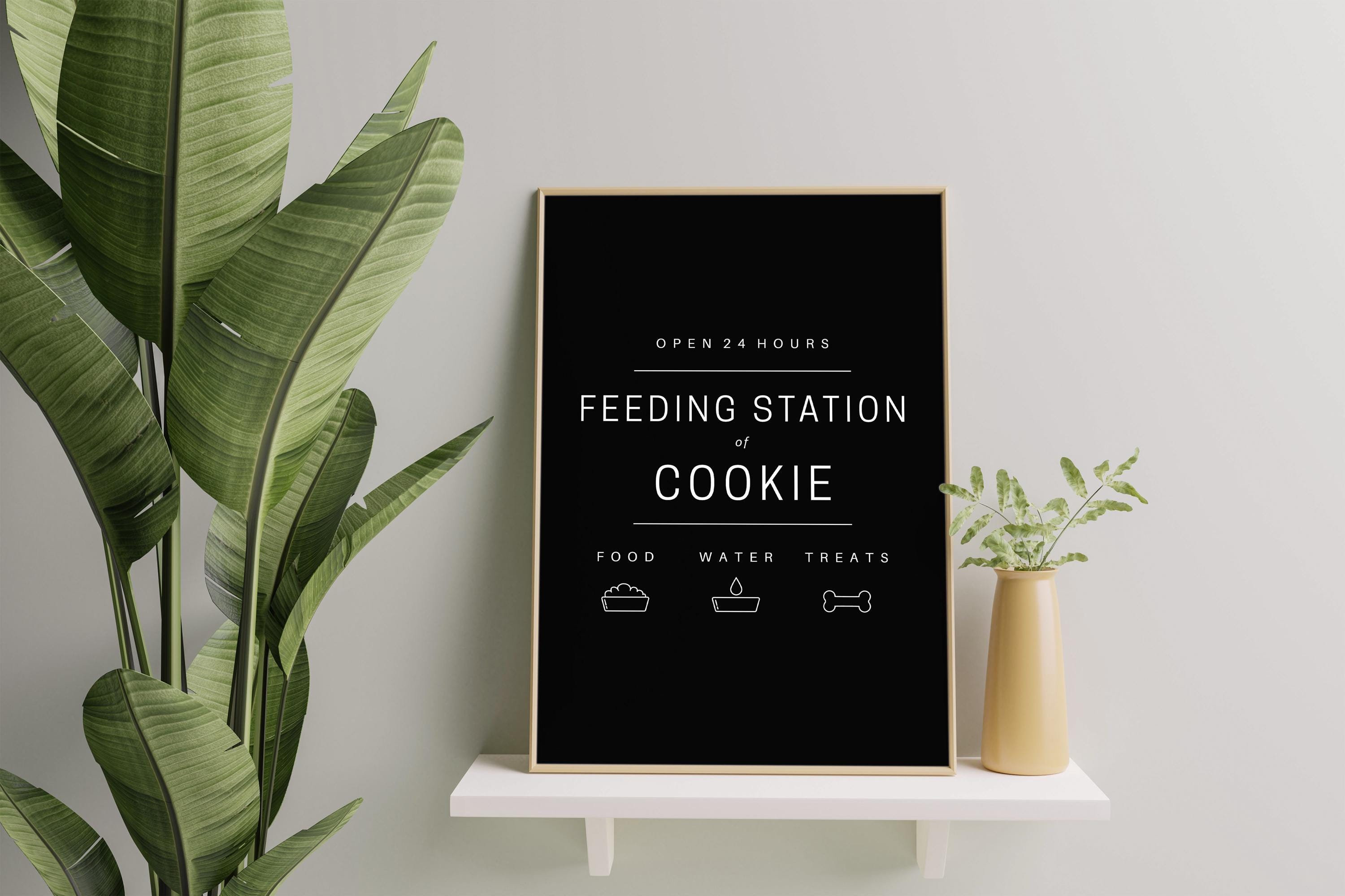 Customized Dog Name Print | Printable Dog Feeding Station Sign ...