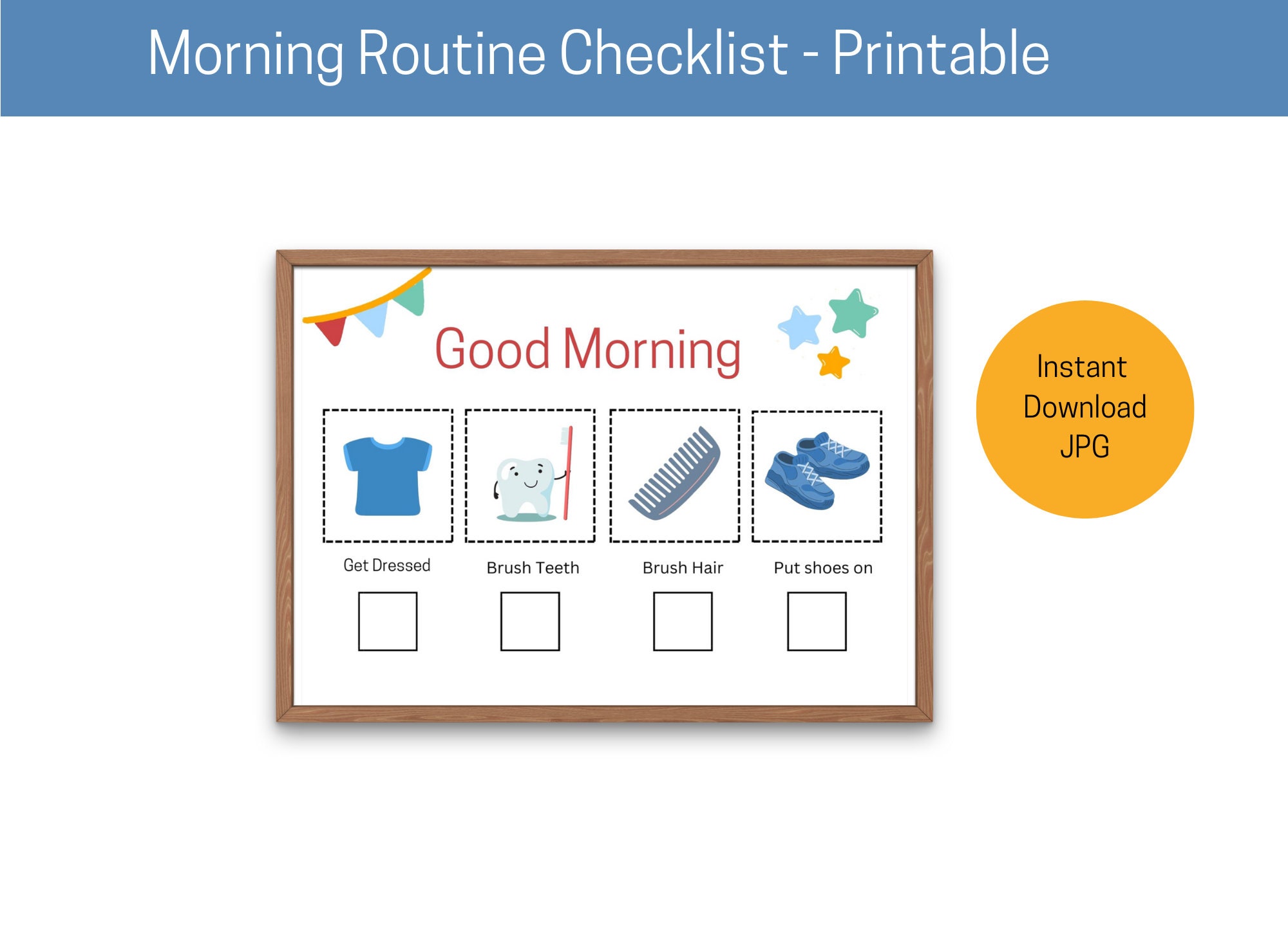 Morning Routine Check List, Preschool Get Ready, Instant Download - Etsy