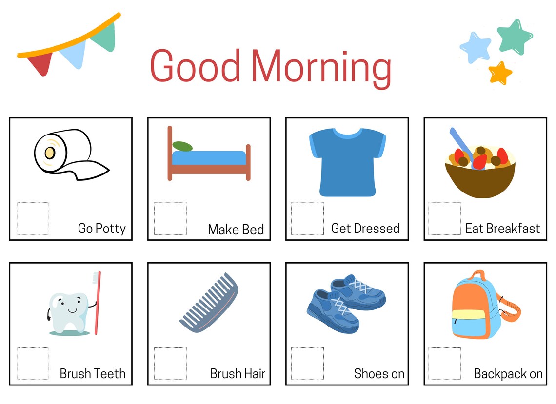 Morning Routine Checklist, Printable, Instant Download - Etsy