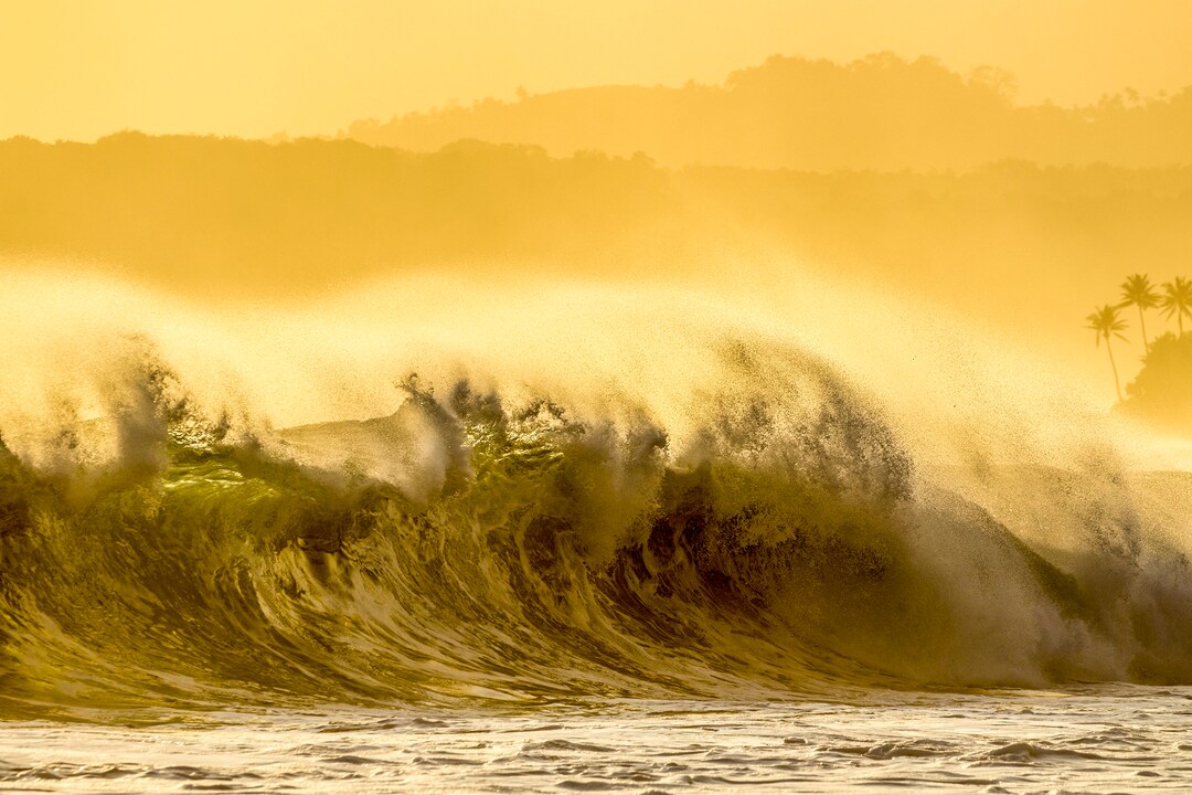 Golden Wave - Golden Hour - Digital Download - Photo Wall Art - Ocean ...